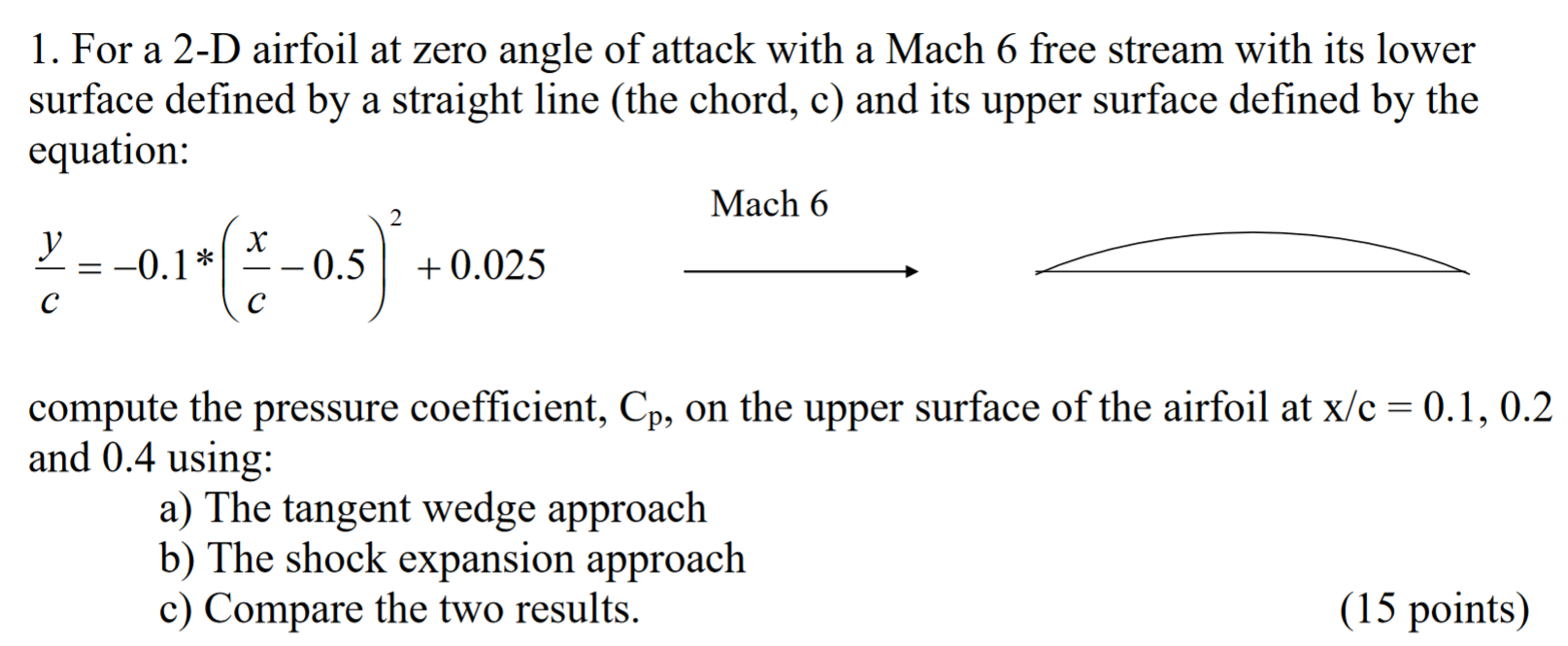 Solved 1. For a 2-D airfoil at zero angle of attack with a | Chegg.com