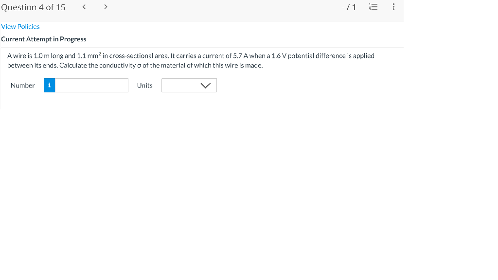Solved A wire is 1.0 m long and 1.1 mm2 in cross-sectional | Chegg.com