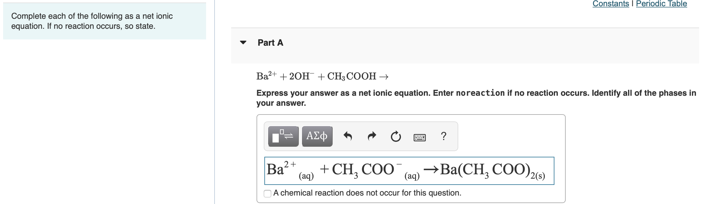 Solved Constants | Periodic Table Complete each of the | Chegg.com