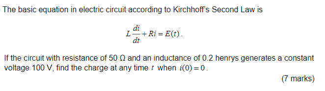 Solved The basic equation in electric circuit according to | Chegg.com
