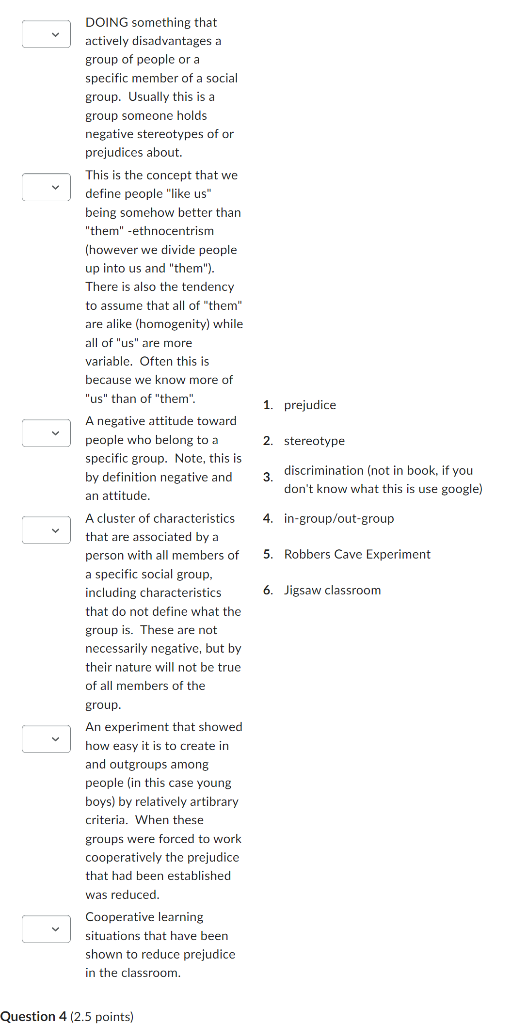 Solved DOING something that actively disadvantages a group | Chegg.com