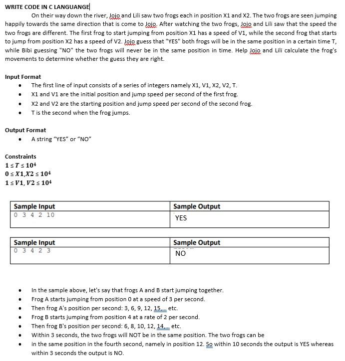 Solved WRITE CODE IN C LANGUANGE On their way down the | Chegg.com