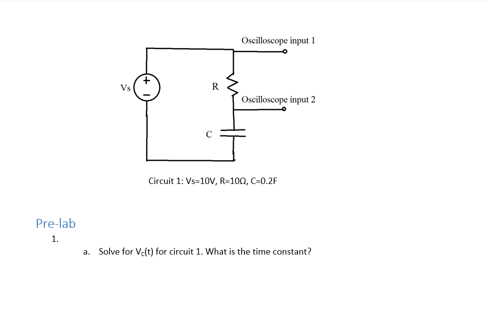 Solved Oscilloscope input 1 Oscilloscope input 2 Circuit 1: | Chegg.com