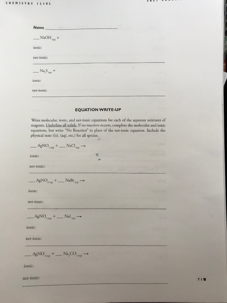 Solved UNKNOWN IDENTITY AND EQUATIONS UNKNOWN CATION | Chegg.com