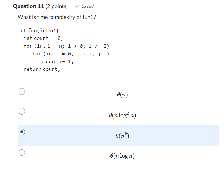 Solved Question 11 (2 points) Saved What is time | Chegg.com