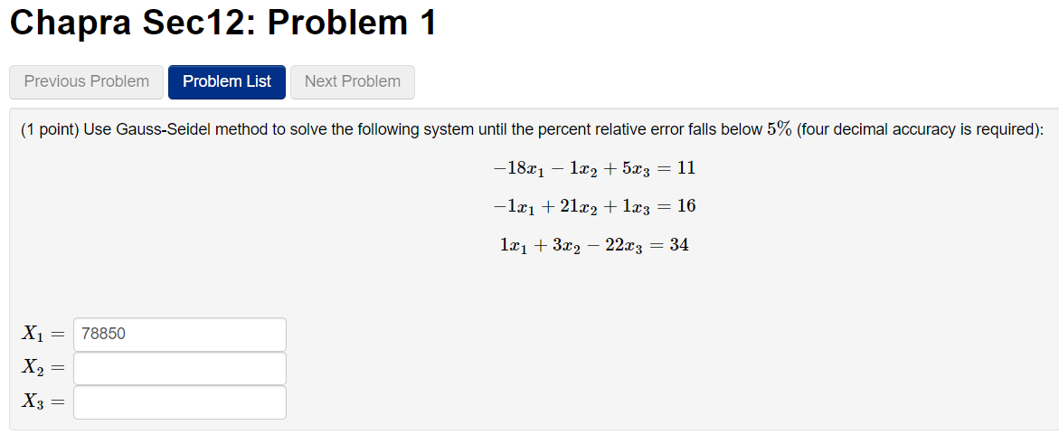 Solved Chapra Sec12: Problem 1 Previous Problem Problem List | Chegg.com