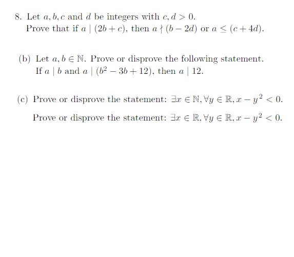 Solved 8. Let a,b,c and d be integers with c,d > 0. Prove | Chegg.com