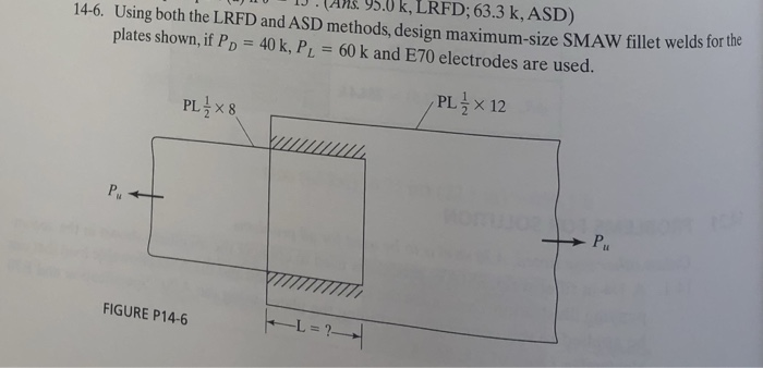 Solved AMS: 98.0 k, LRFD; 63.3 k, ASD) 14-6. Using both the | Chegg.com