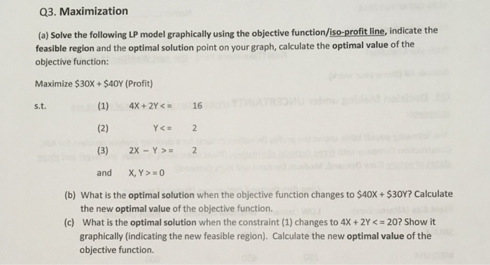 Solved Q3. Maximization (a) Solve the following LP model | Chegg.com