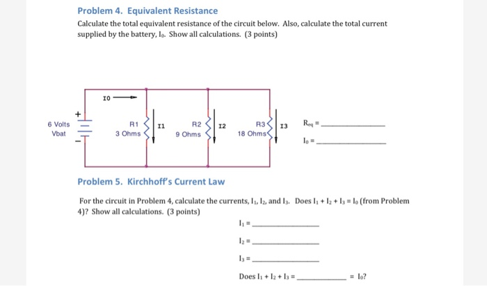 Solved Problem 4. Equivalent Resistance Calculate the total | Chegg.com