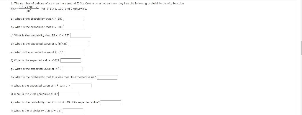 Solved 1. The number of gallons of ice cream ordered at JJ | Chegg.com