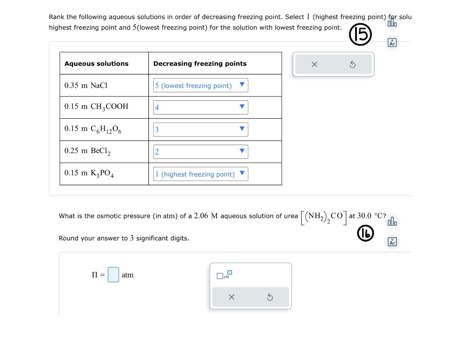 Rank the following aqueous solutions in order of | Chegg.com