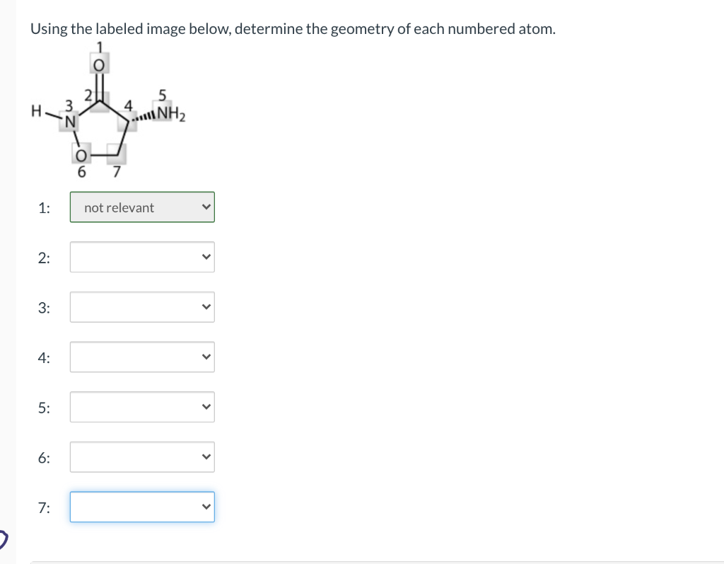 Solved Using the labeled image below, determine the geometry | Chegg.com