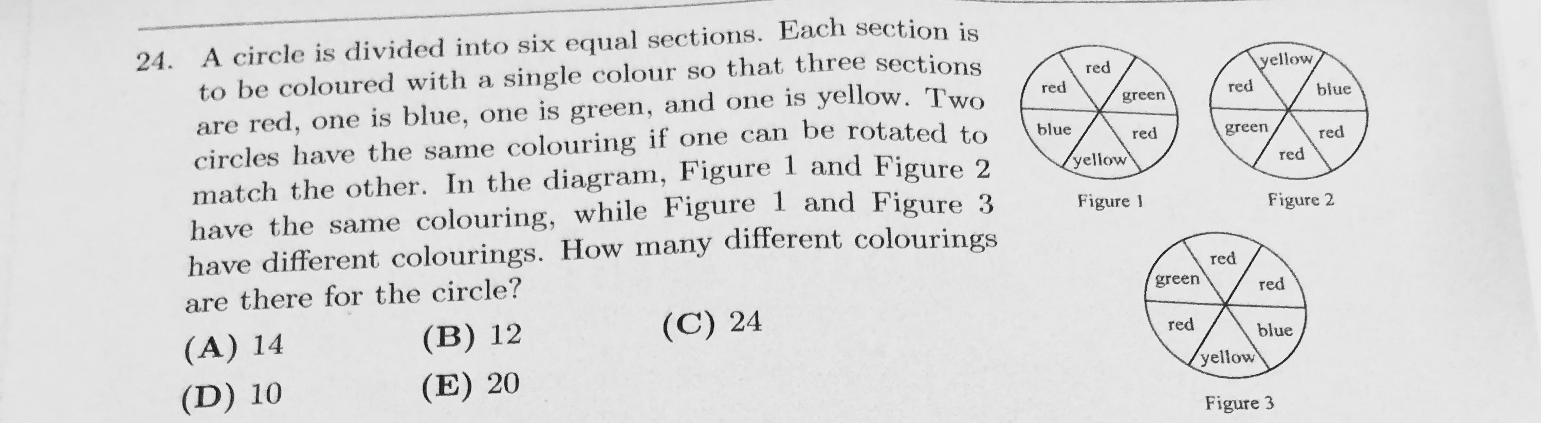 Solved 24. A circle is divided into six equal sections. Each | Chegg.com