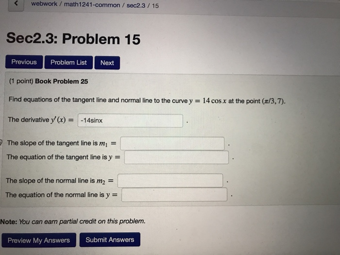 Solved webwork /math 1241-common/sec2.3/15 Sec2.3: Problem | Chegg.com