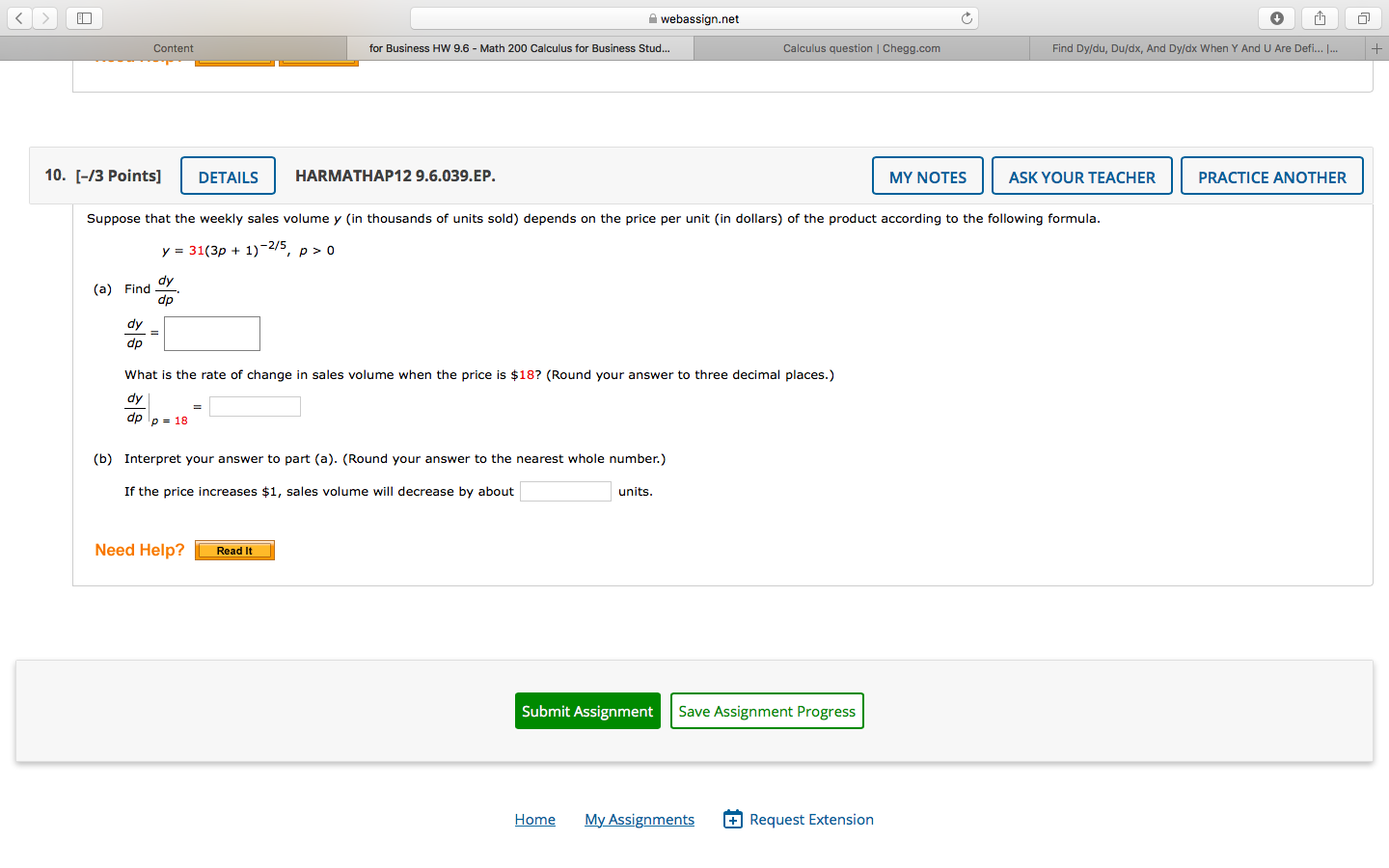 Solved webassign.net Content for Business HW 9.6 - Math 200 | Chegg.com