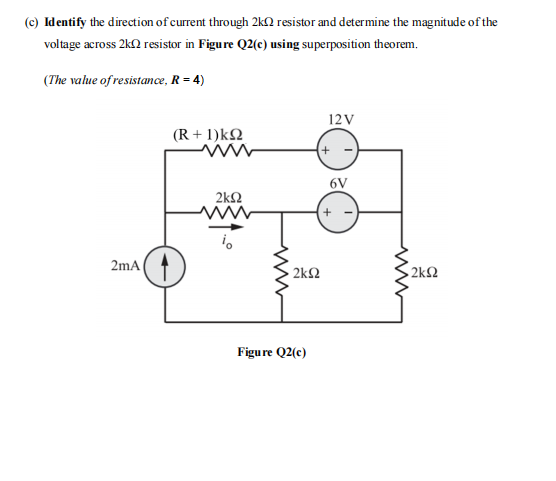 Solved (c) Identify the direction of current through 20 | Chegg.com
