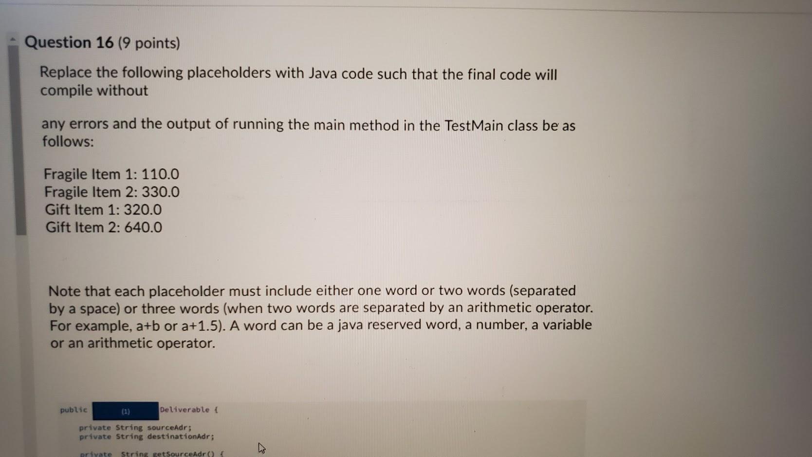 Solved Question 16 (9 points) Replace the following | Chegg.com