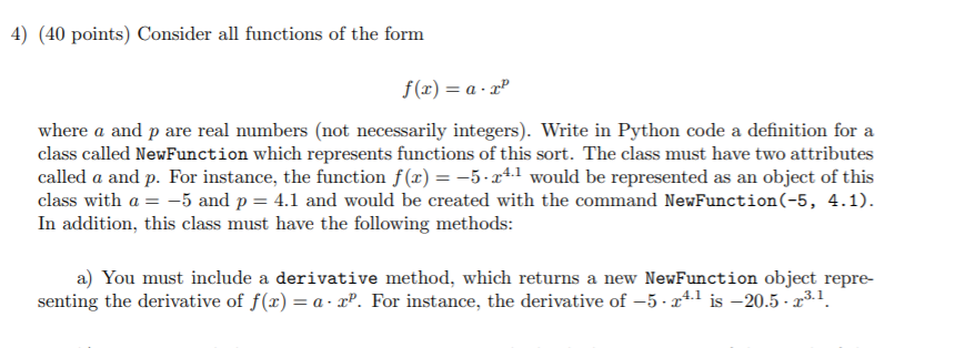 Solved 4) (40 points) Consider all functions of the form | Chegg.com