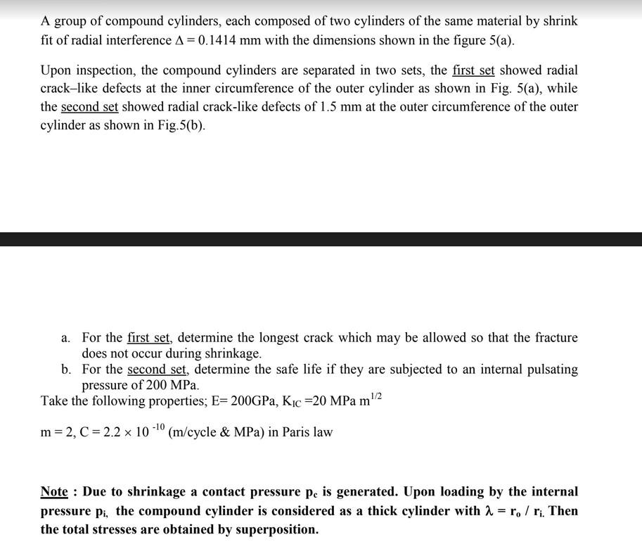 A group of compound cylinders, each composed of two | Chegg.com