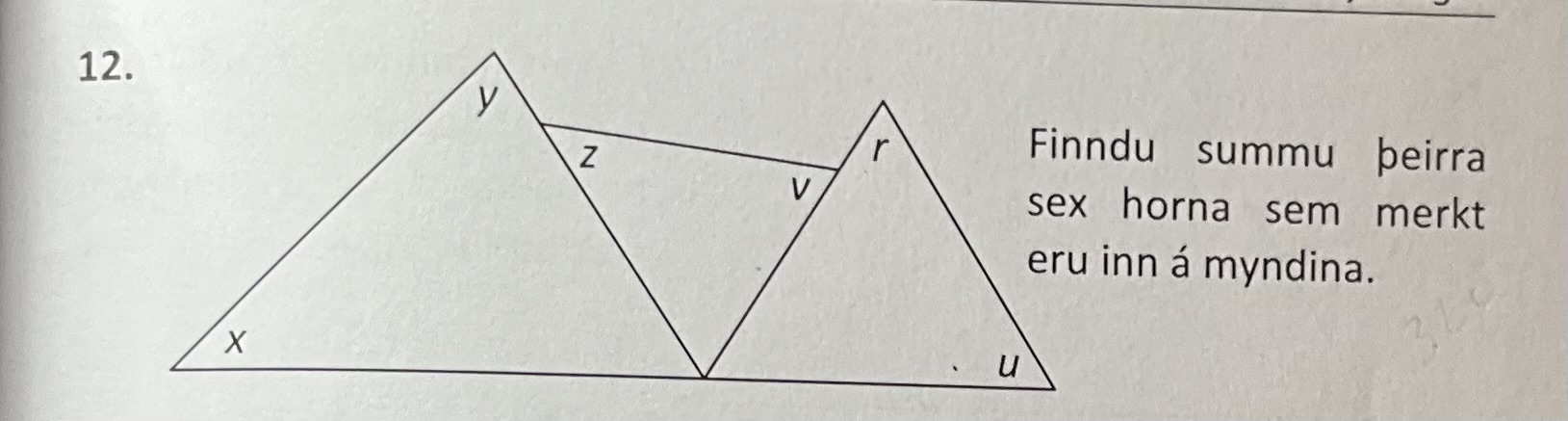 Solved Find the sum of the six angles as markedare in the | Chegg.com