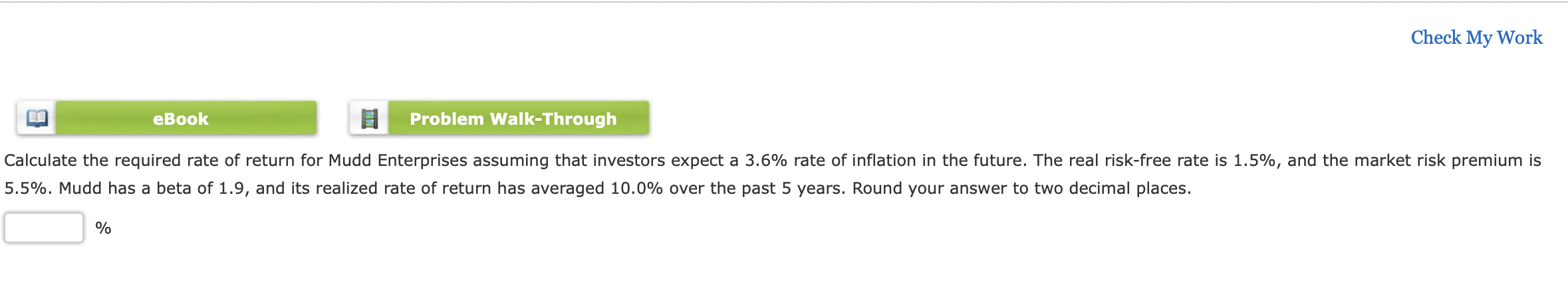 Solved Check My Work eBook Problem Walk-Through Calculate | Chegg.com
