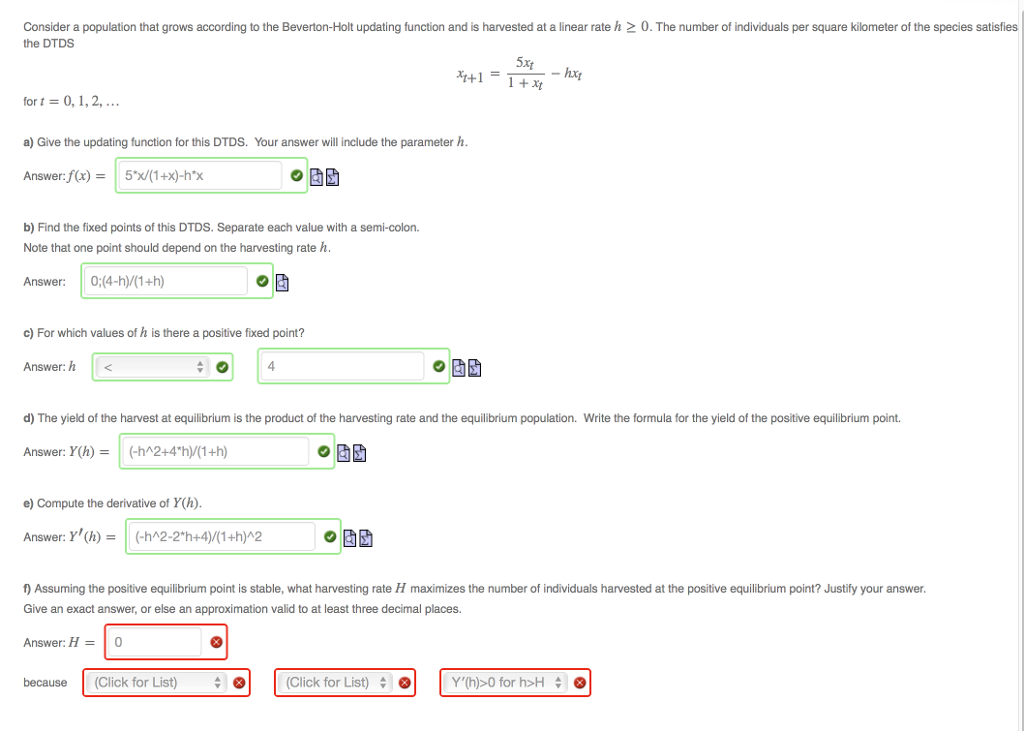 Solved Consider a population that grows according to the | Chegg.com
