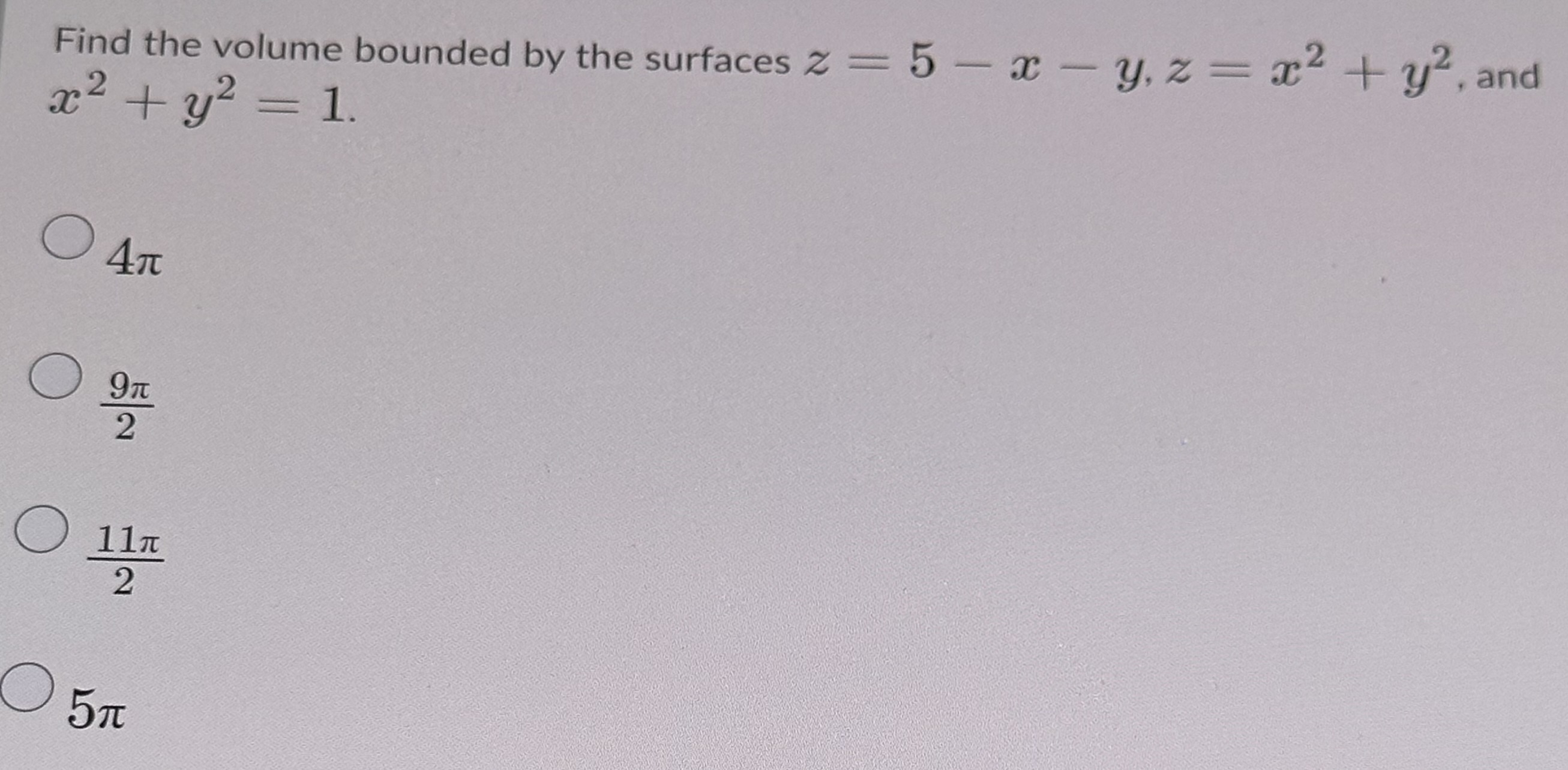 Solved Find the volume bounded by the surfaces | Chegg.com