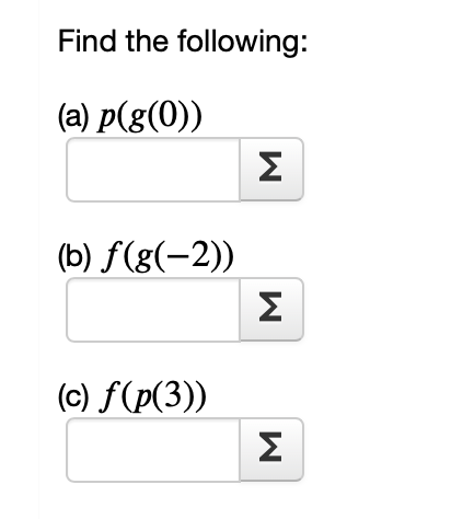 Solved Given the following three functions: f(x), g(x), and | Chegg.com
