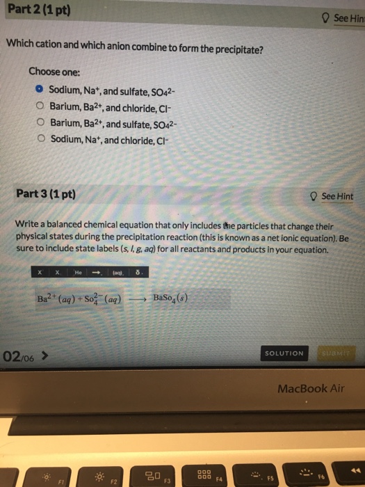 Solved Part 2(1 pt) See Hin Which cation and which anion | Chegg.com Solved Part 2(1 pt) See Hin Which cation and which anion | Chegg.com