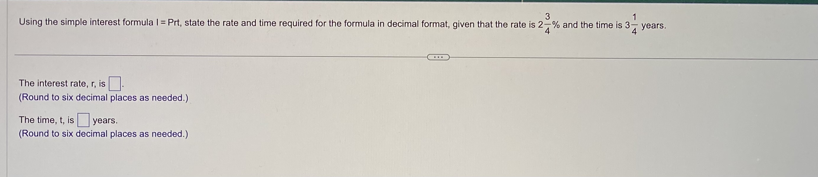 Solved Using the simple interest formula I = Prt, state the | Chegg.com