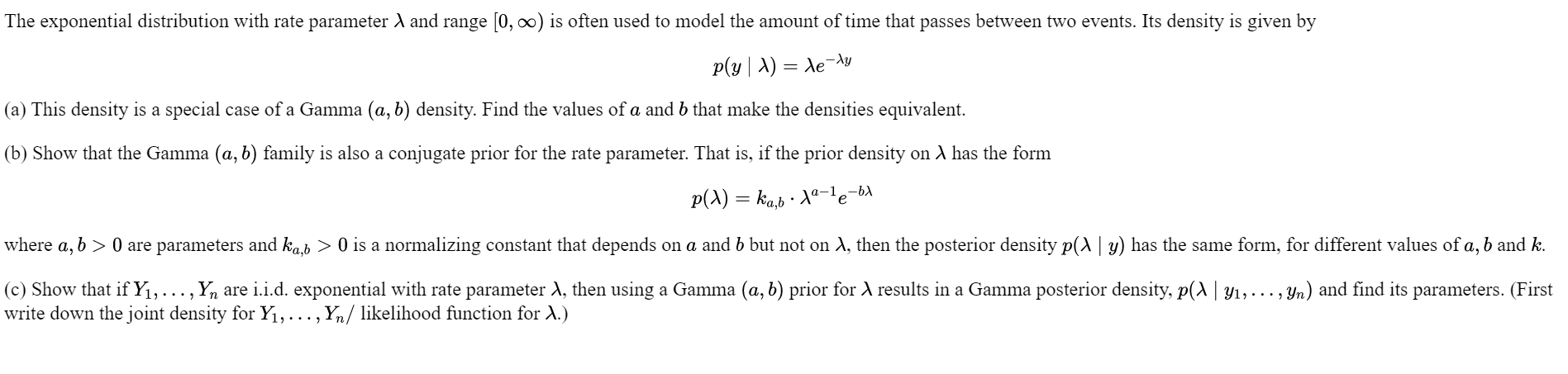 Solved The exponential distribution with rate parameter 1 | Chegg.com