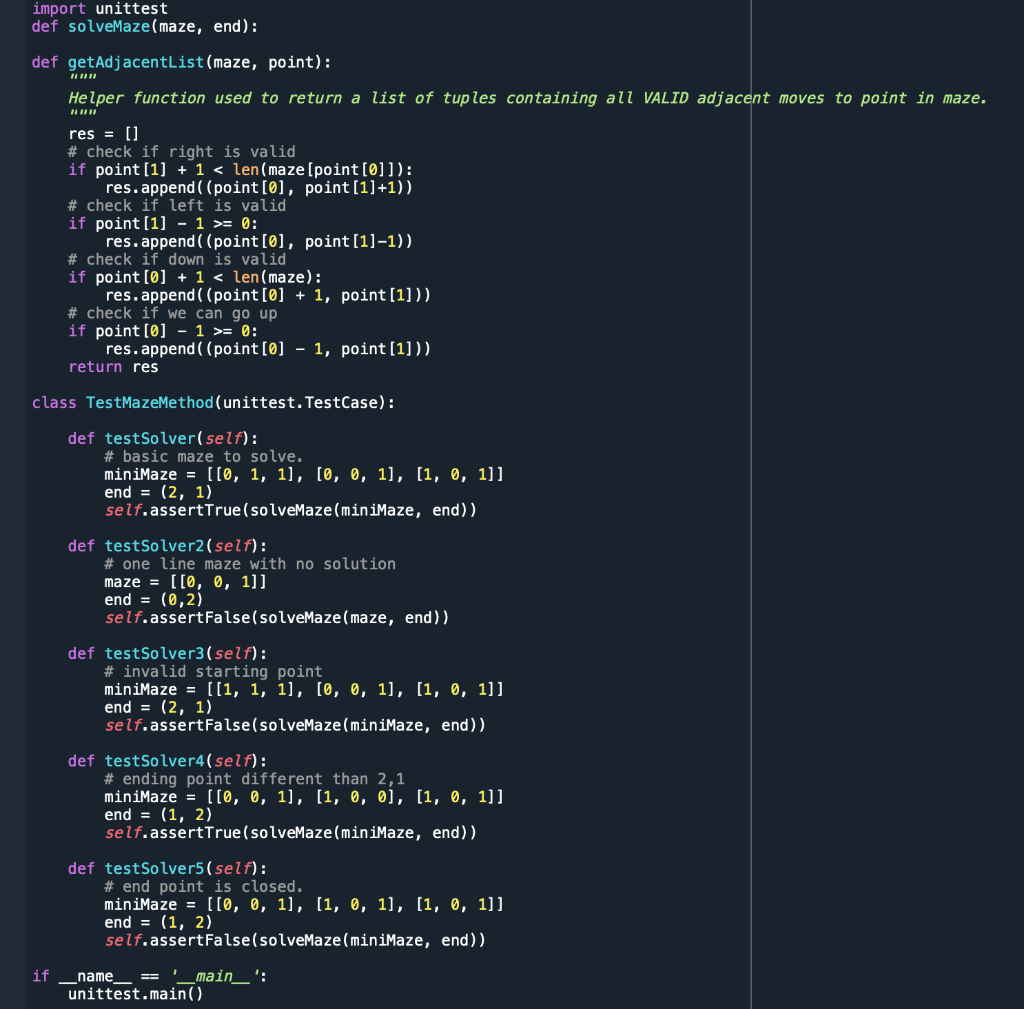 Solved ****PYTHON AND PLEASE USE THE getAdjacentList | Chegg.com
