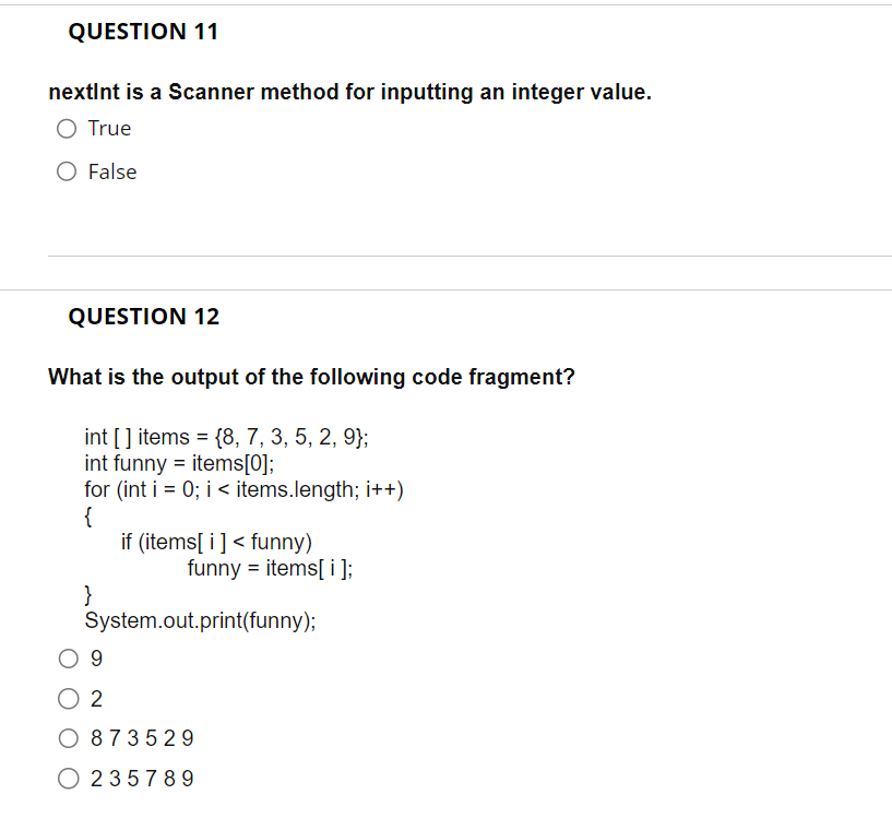Solved Nextlnt Is A Scanner Method For Inputting An Integer