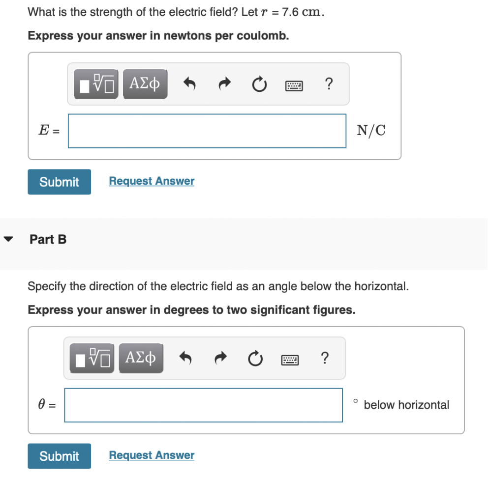Solved What are the strength and direction of the electric | Chegg.com
