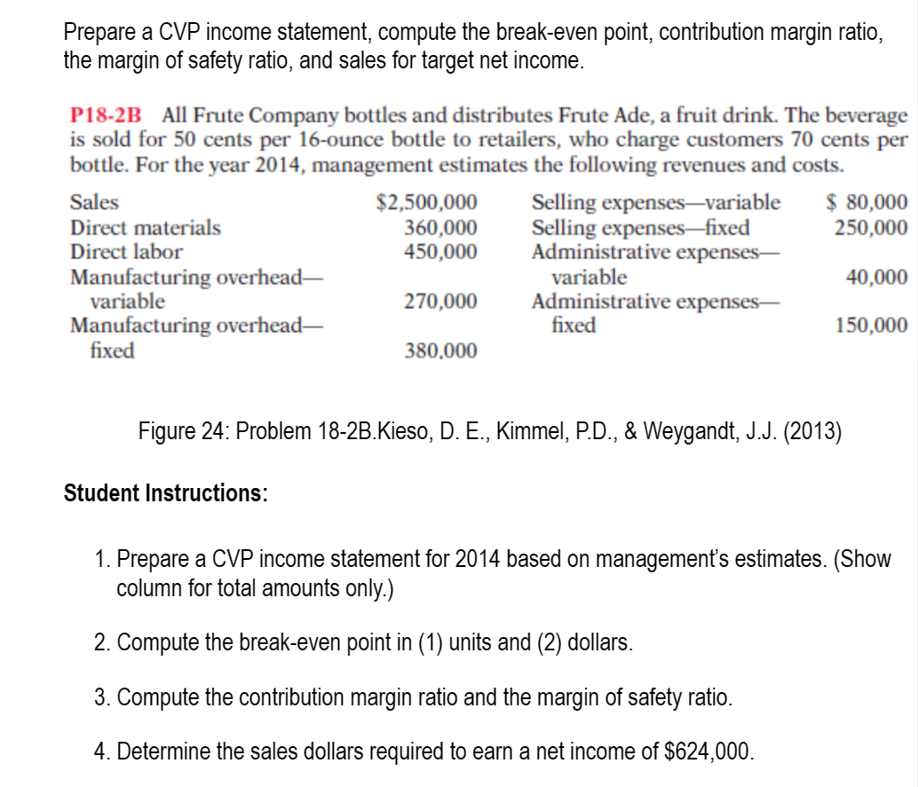 Solved Prepare a CVP income statement, compute the | Chegg.com