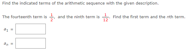 Solved Find the indicated terms of the arithmetic sequence | Chegg.com