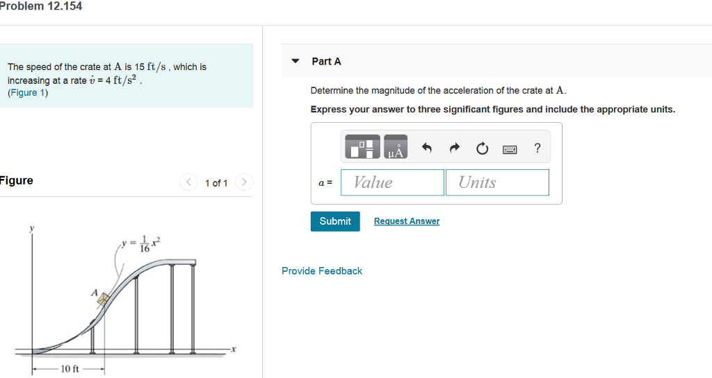 Solved Problem 12.154 Part A The speed of the crate at A is | Chegg.com
