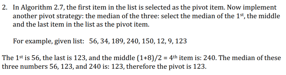 Solved 2. In Algorithm 2.7, the first item in the list is | Chegg.com