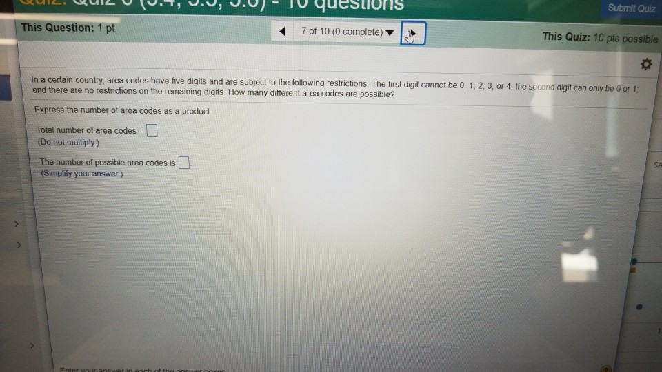Solved , 3. )-io questio ns Submit Quiz This Question: 1 pt | Chegg.com