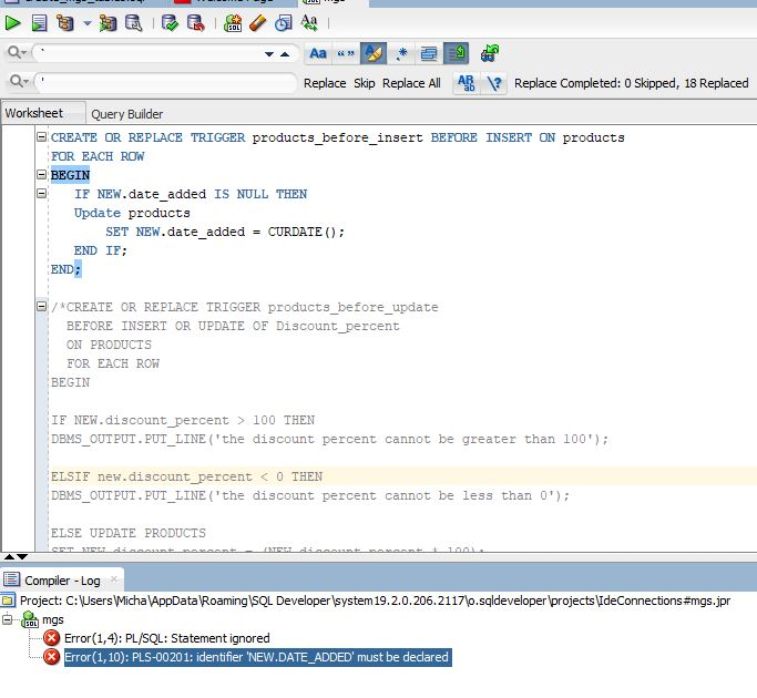 Replace Skip Replace All AR ? Replace Completed: 0 | Chegg.com