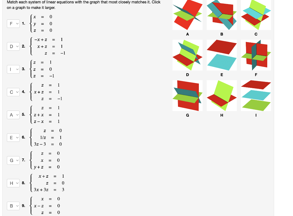 Solved Match each system of linear equations with the graph | Chegg.com