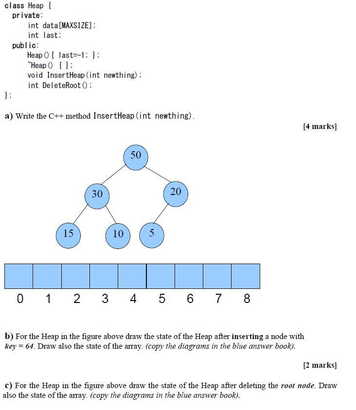 Solved Class Heap Private Public Int Data Maxsize Int 