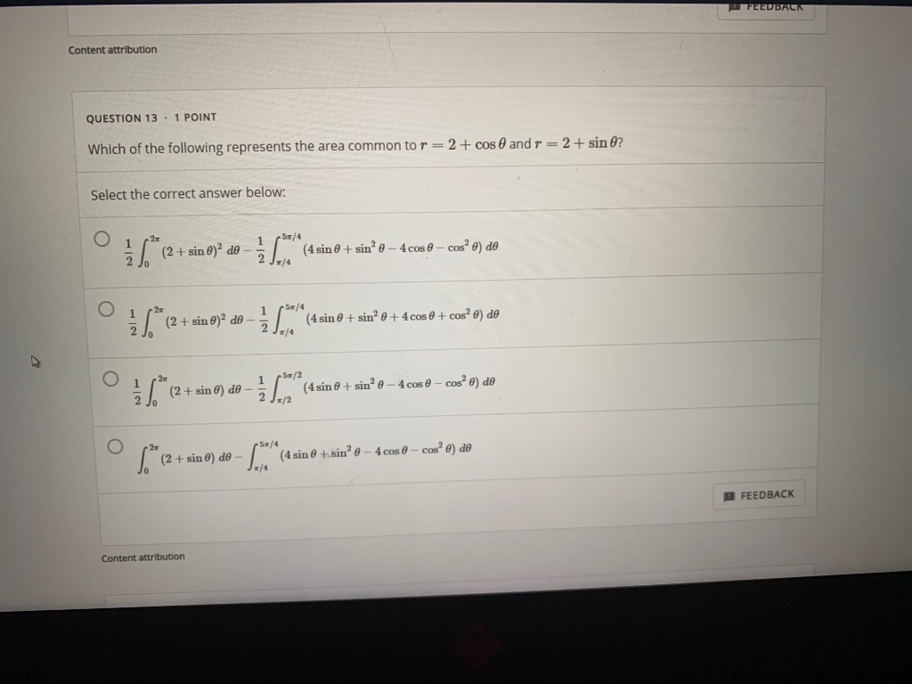 Solved FEEDBACK Content attribution QUESTION 13. 1 POINT | Chegg.com