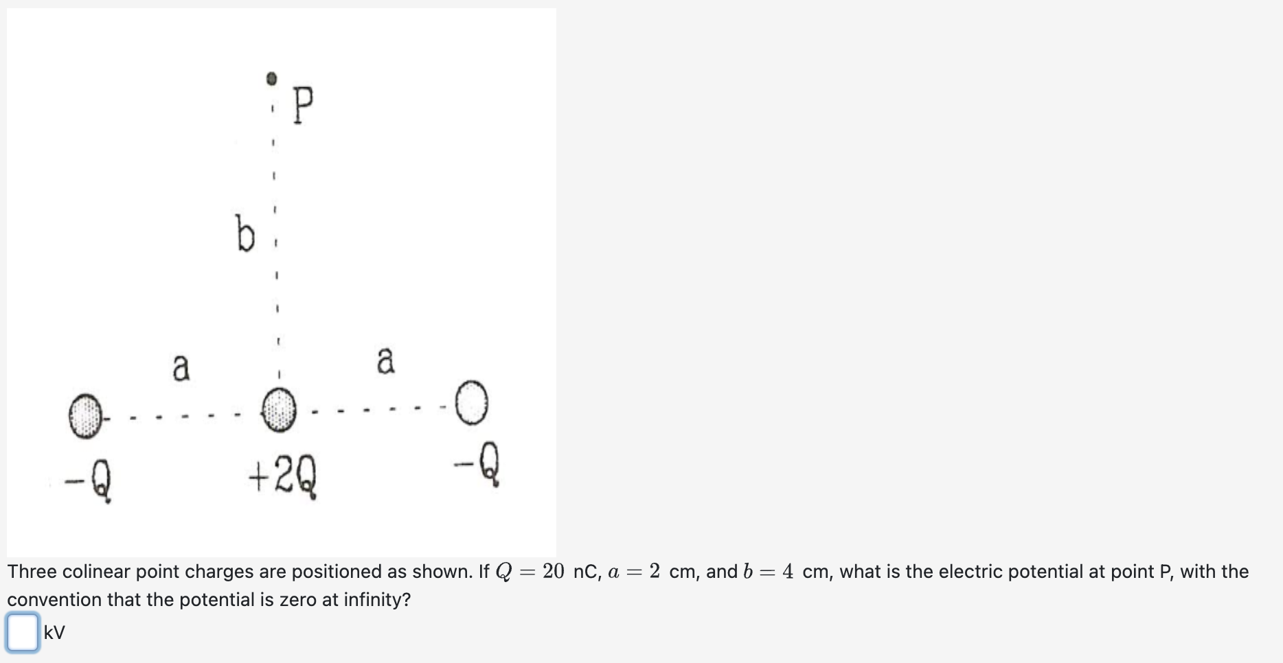 Solved Three colinear point charges are positioned as shown. | Chegg.com