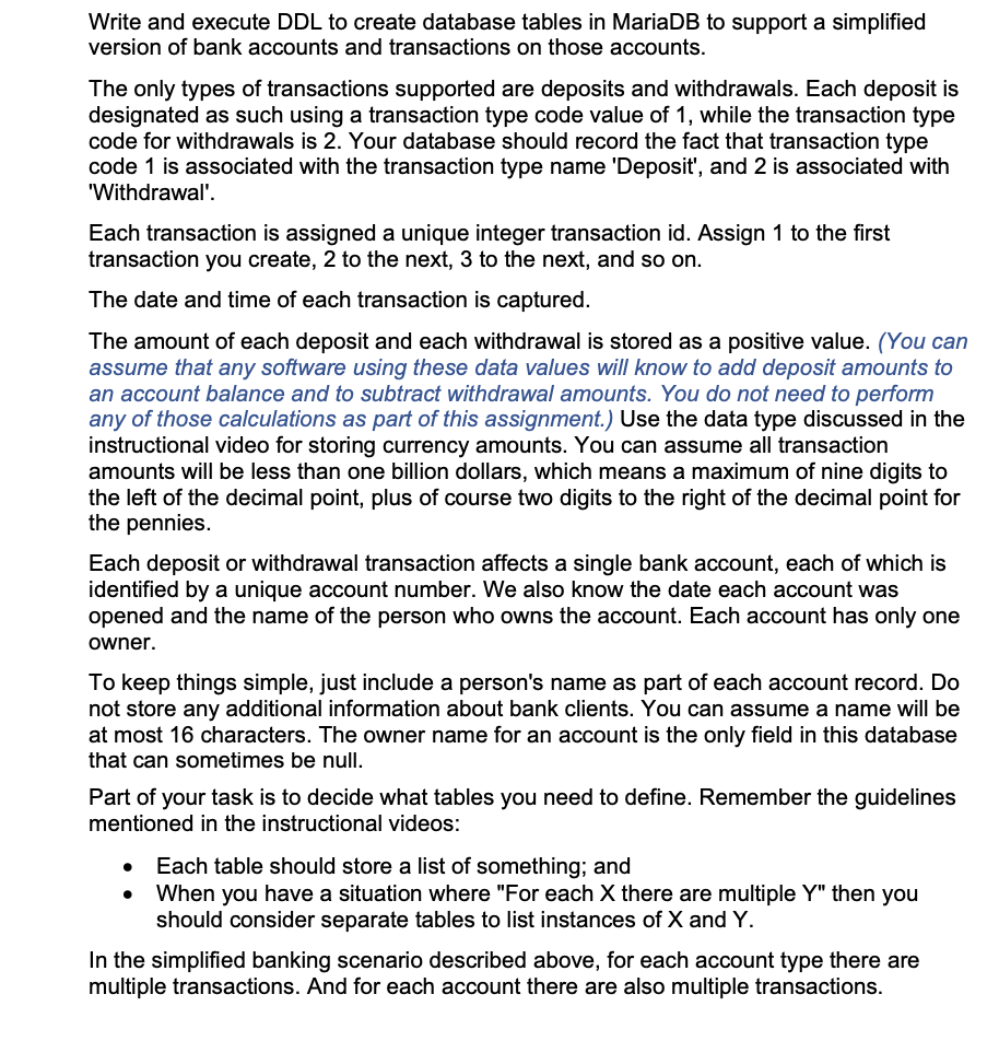 Solved Write and execute DDL to create database tables in | Chegg.com