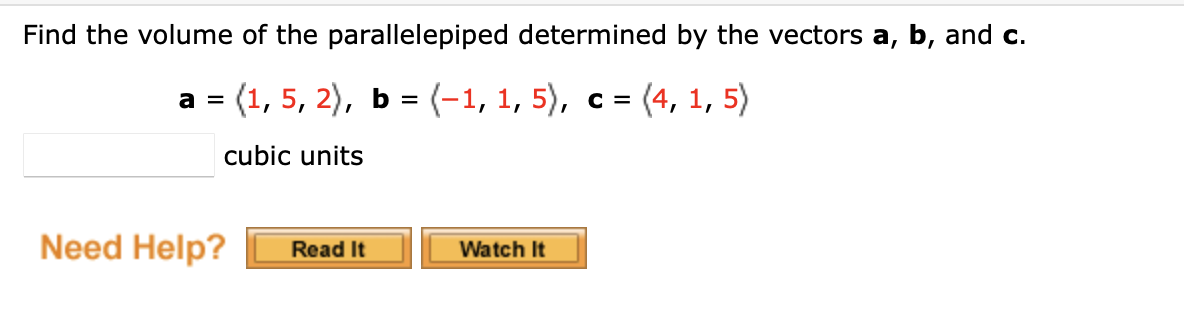 Solved Find the volume of the parallelepiped determined by | Chegg.com