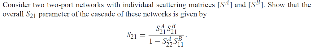 Solved Consider two two-port networks with individual | Chegg.com