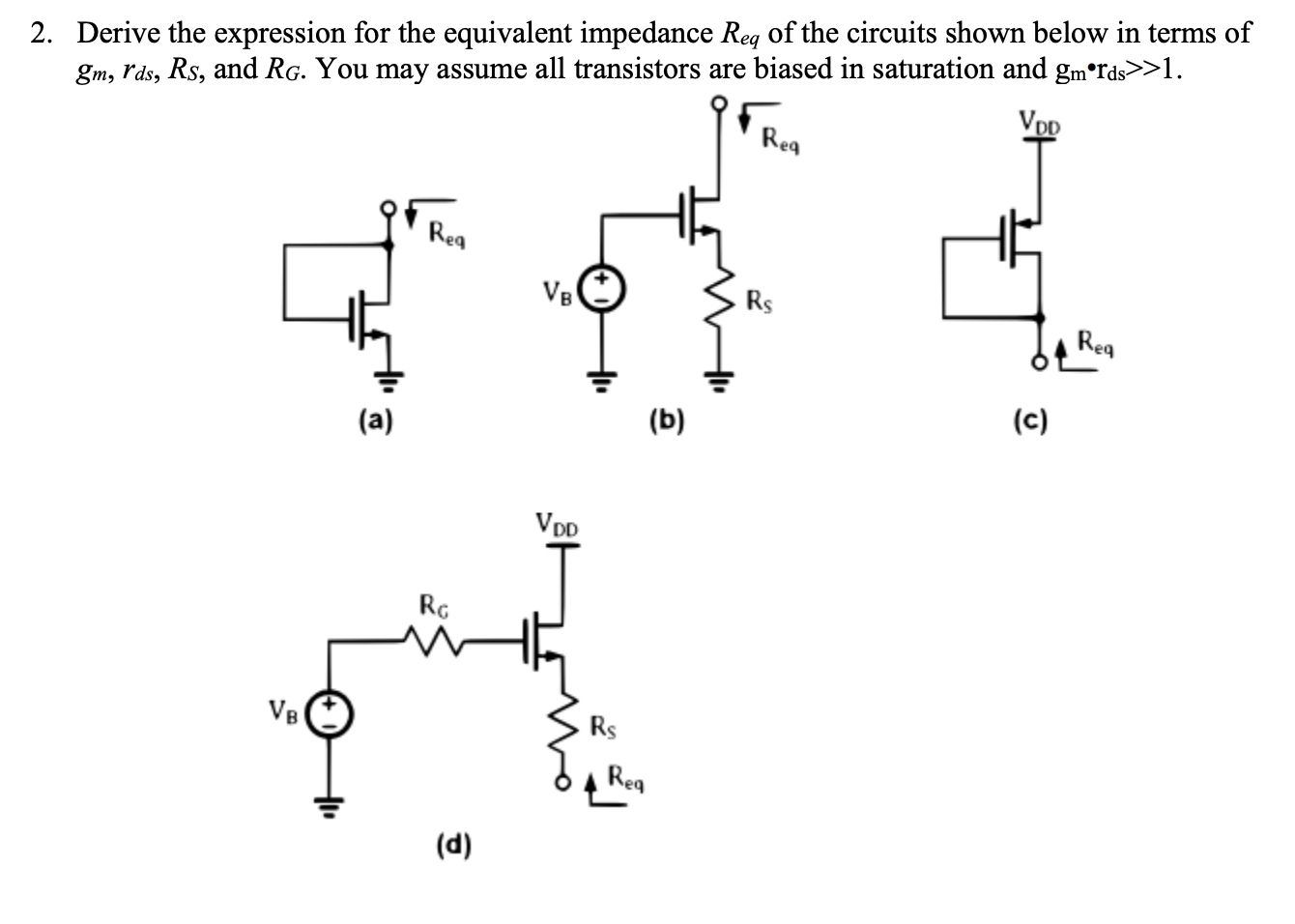 Solved 2. Derive the expression for the equivalent impedance | Chegg.com