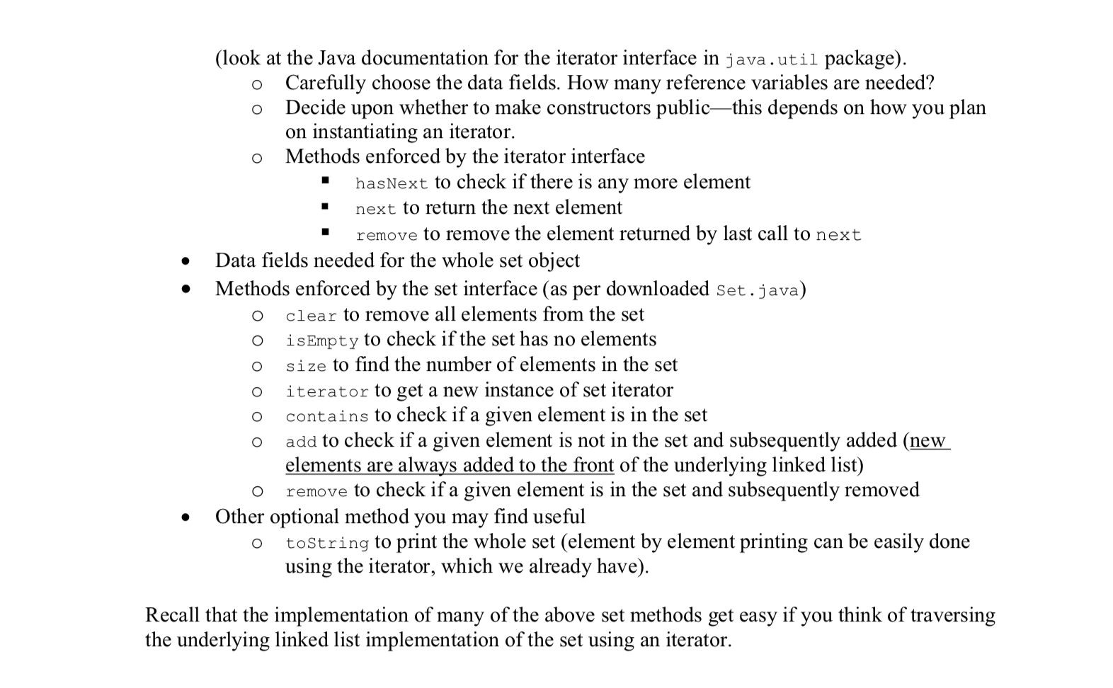 Task #1. Develop the class LinkedSet Assuming you | Chegg.com